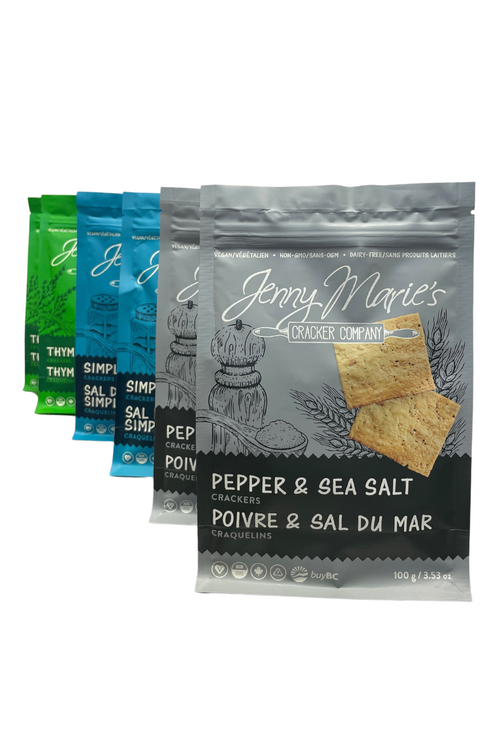 Deliciously addictive vegan crackers handmade in Victoria, BC.